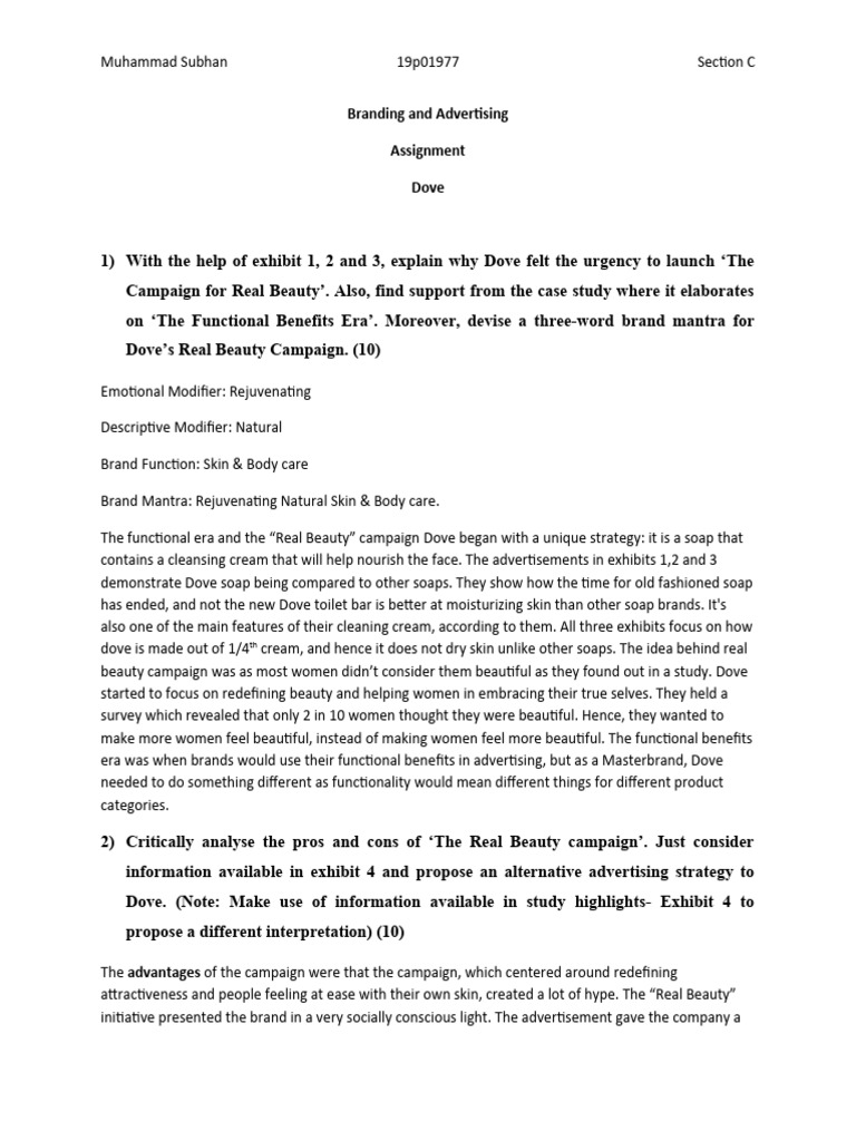Dove Real Beauty Campaign Analysis | PDF | Brand | Public Relations