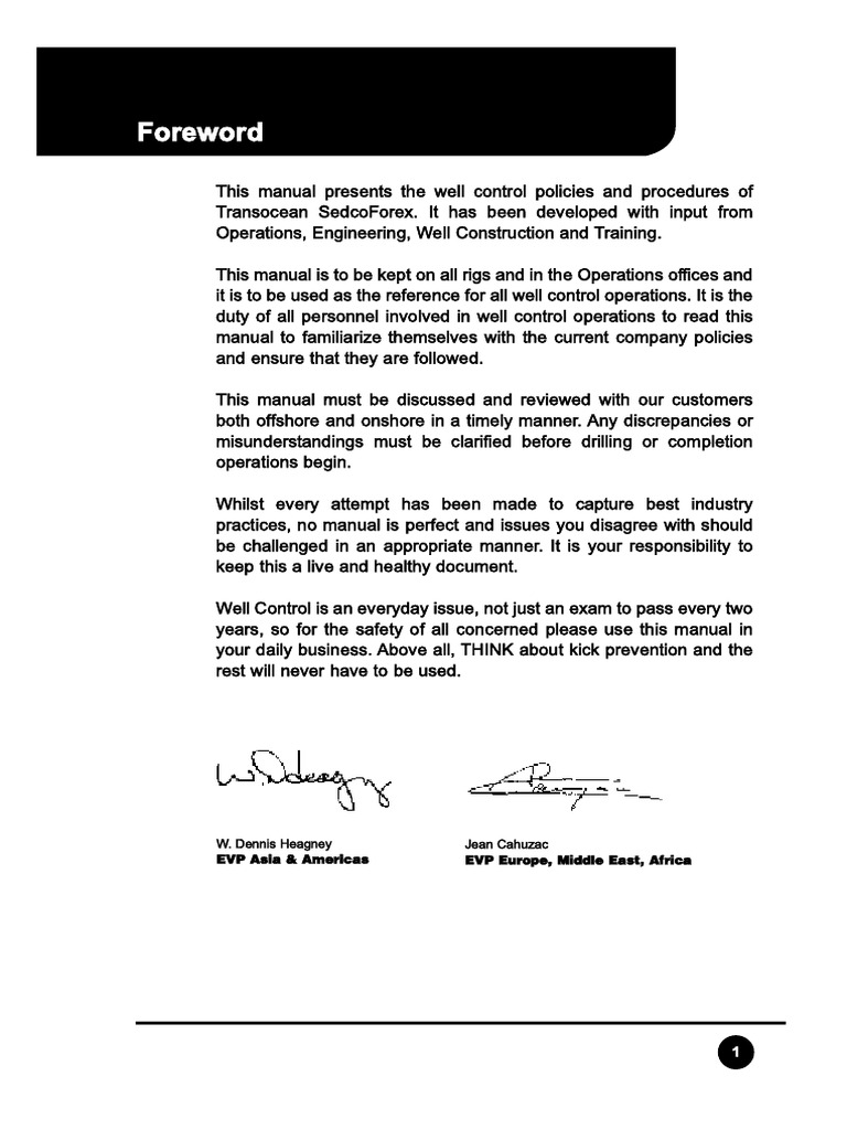 Well Control Manual | PDF | Casing (Borehole) | Porosity