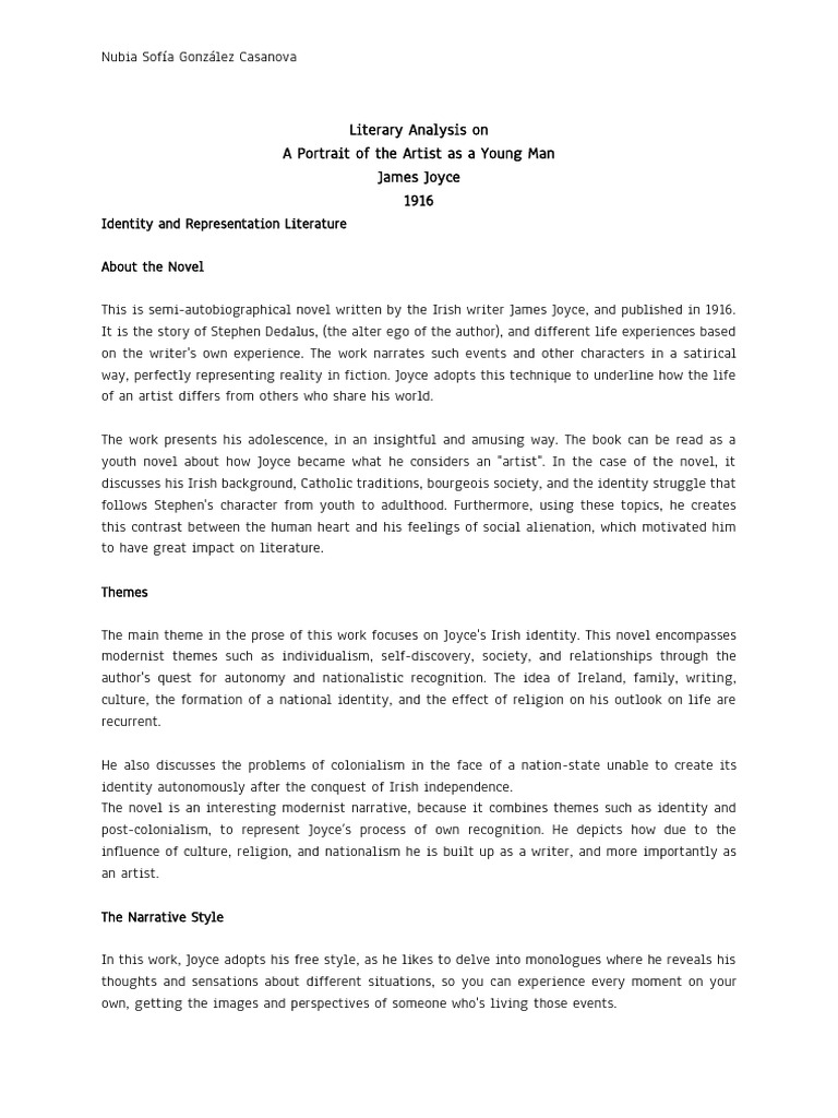 Literary Analysis | Download Free PDF | A Portrait Of The Artist As A ...