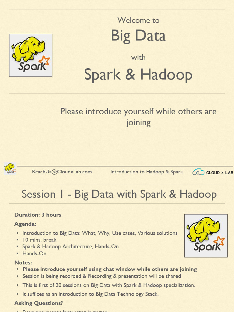 H1 Big Data With Hadoop And Spark Introduction Pdf Apache Spark Apache Hadoop