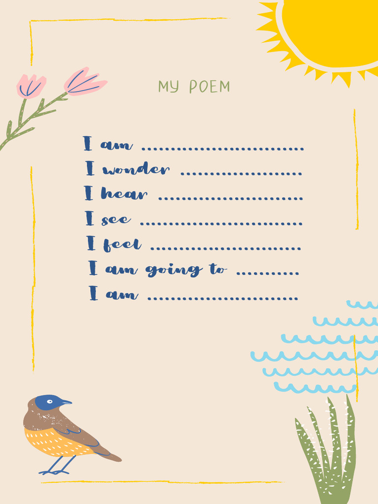 Sweet Illustrative Nature Sunny Day Poem Story | PDF