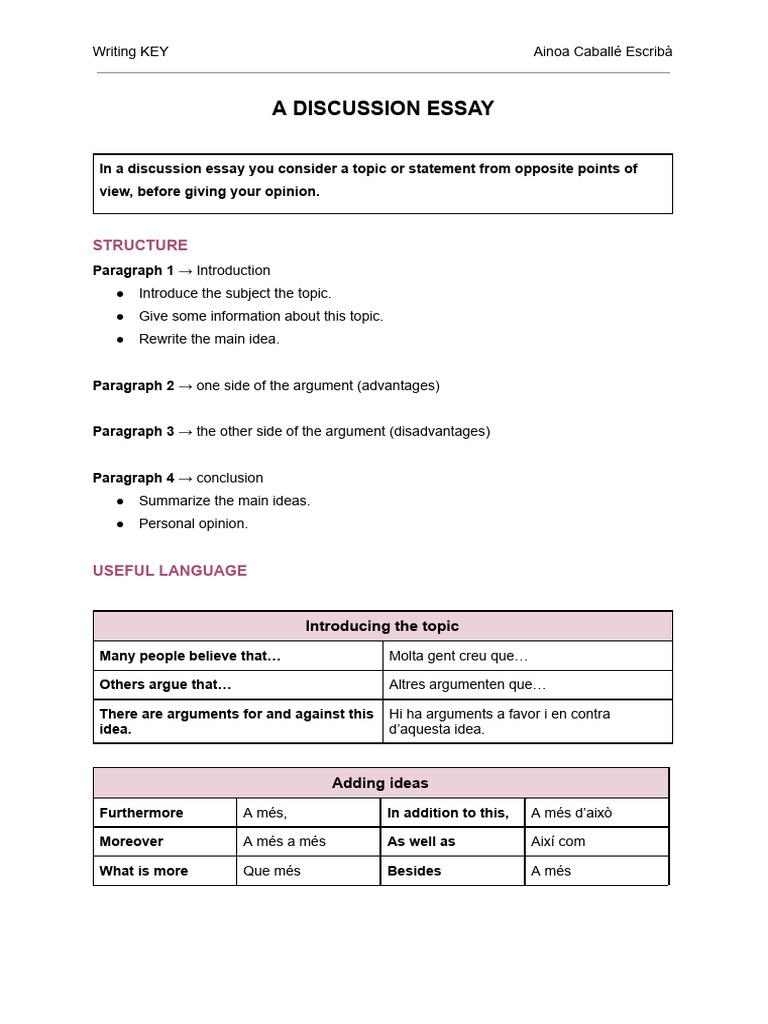 A Discussion Essay | PDF
