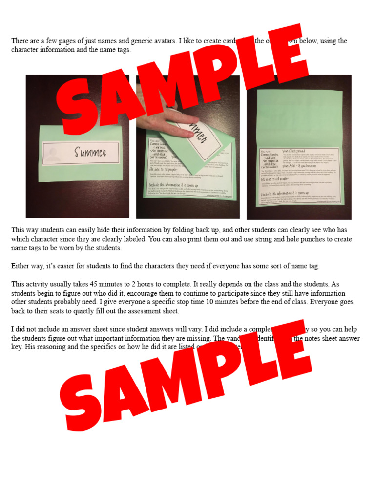 Middle School Mystery Game Previewpptx | PDF