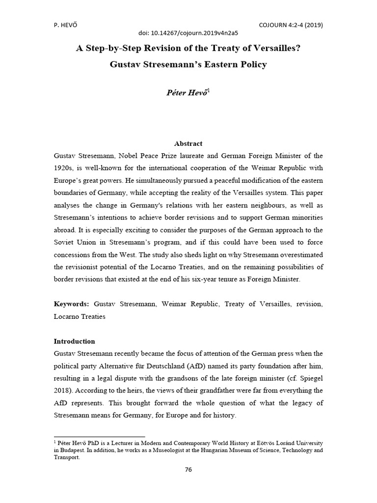 A Step by Step Revision of The Treaty of | PDF | Treaty Of Versailles ...