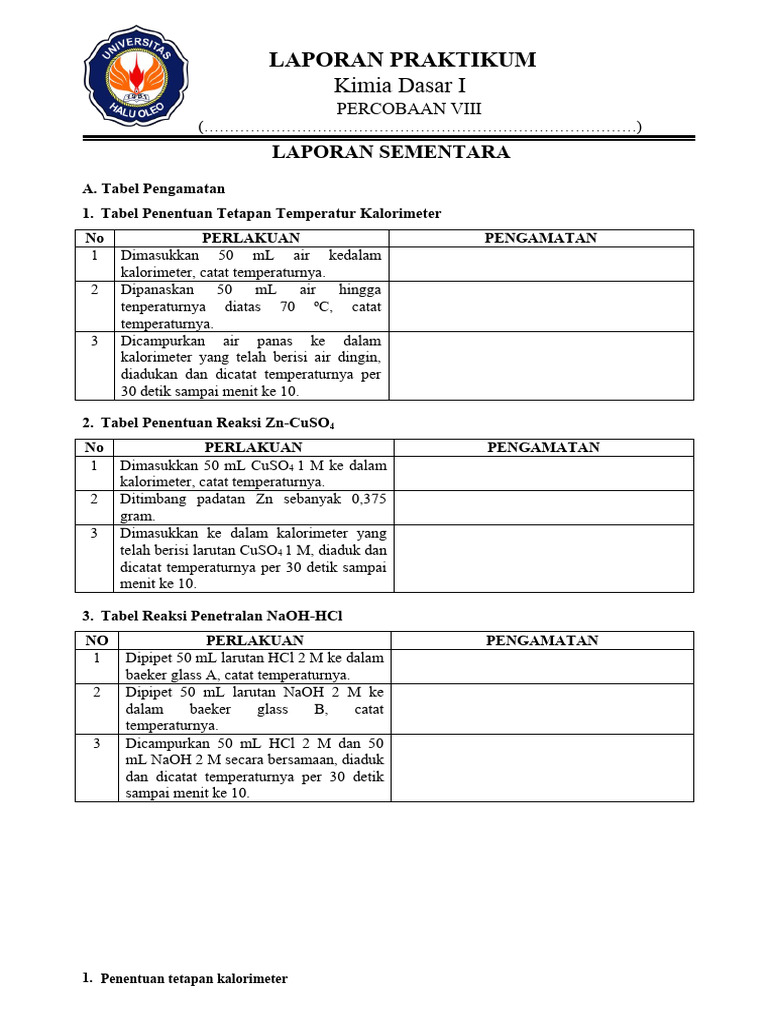 Percobaan 4 LKJ. Termokimia | PDF