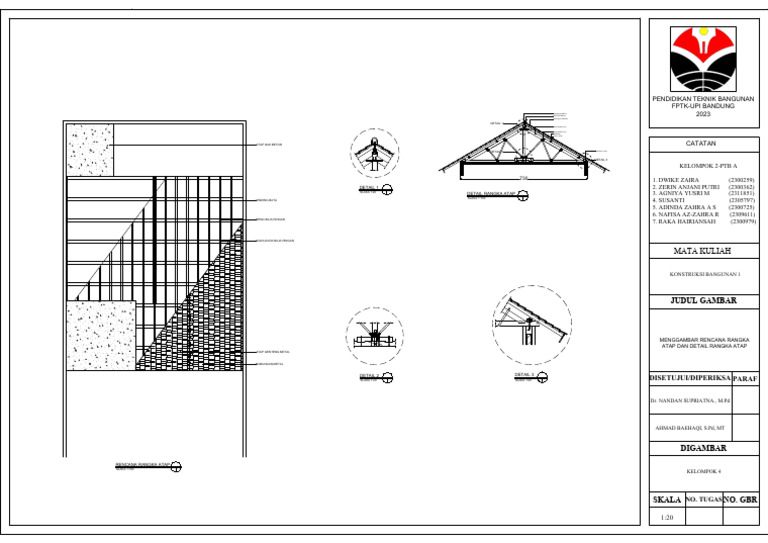Rencana Rangka Atap dan Detail Konstruksi | PDF