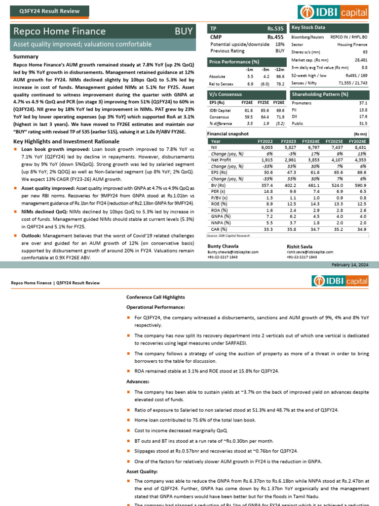 REPCO - RR - 14022024 14 February 2024 1923849091 | PDF | Investing | Money
