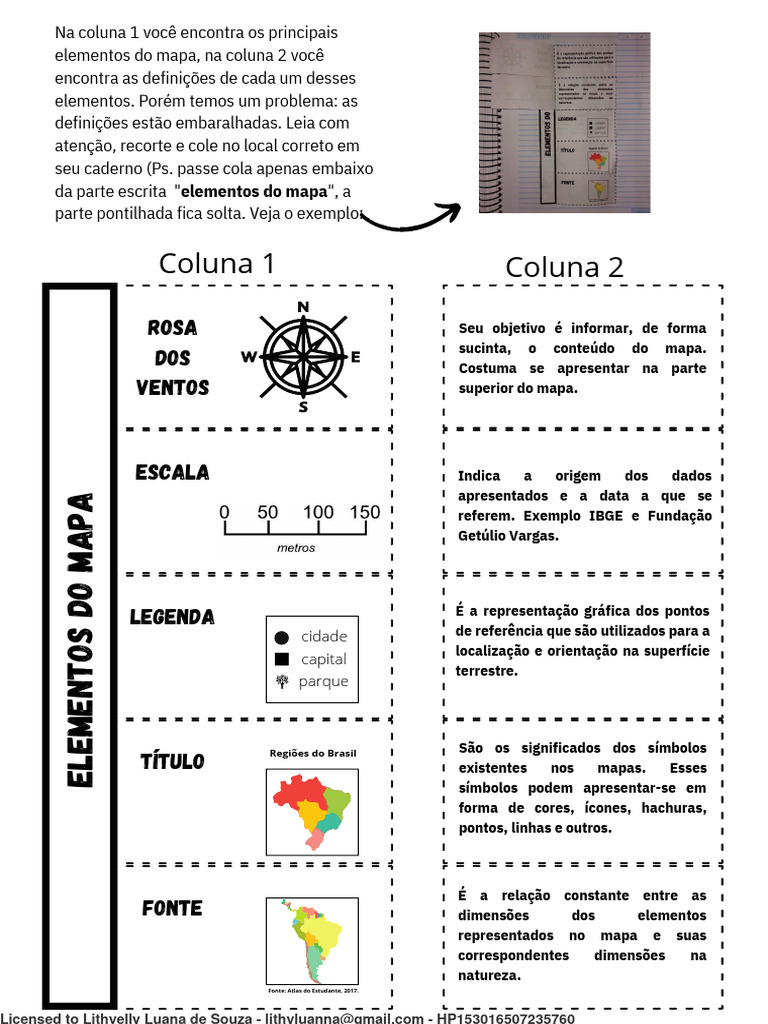 Atividade Elementos Do Mapa | PDF | Mapa
