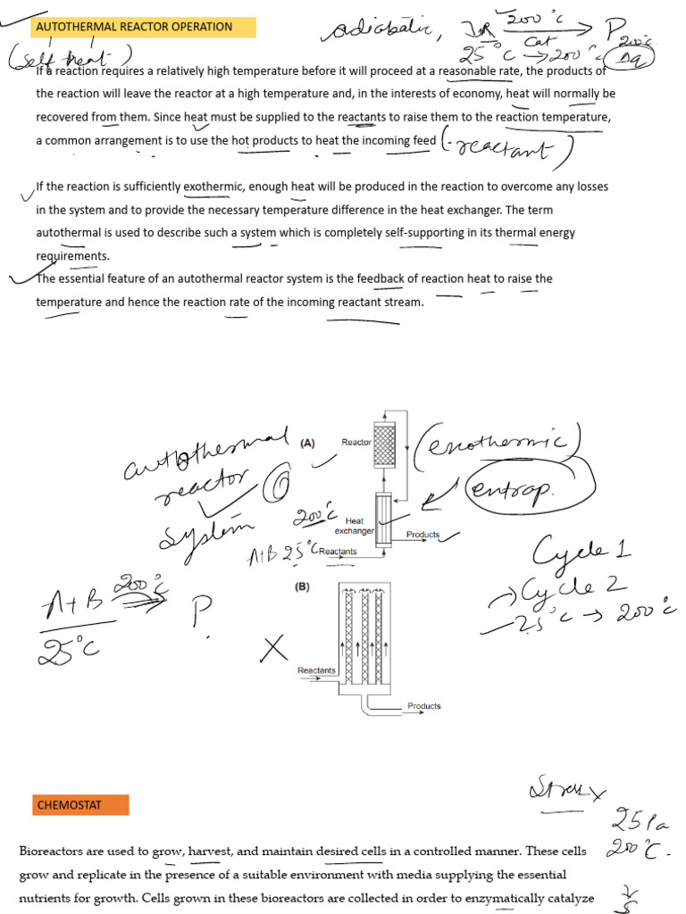 Autothermal Reactor and Chemostat Overview | PDF | Bacteria | Chemical ...