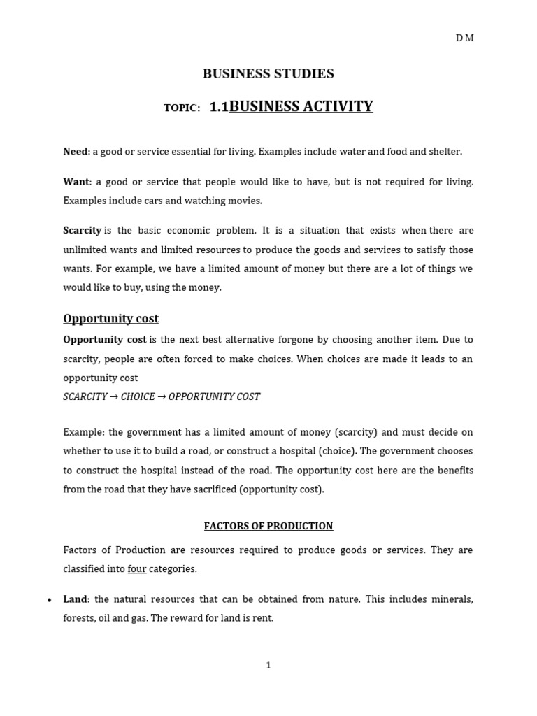 Chap 1 Understanding business activity | PDF | Franchising | Business