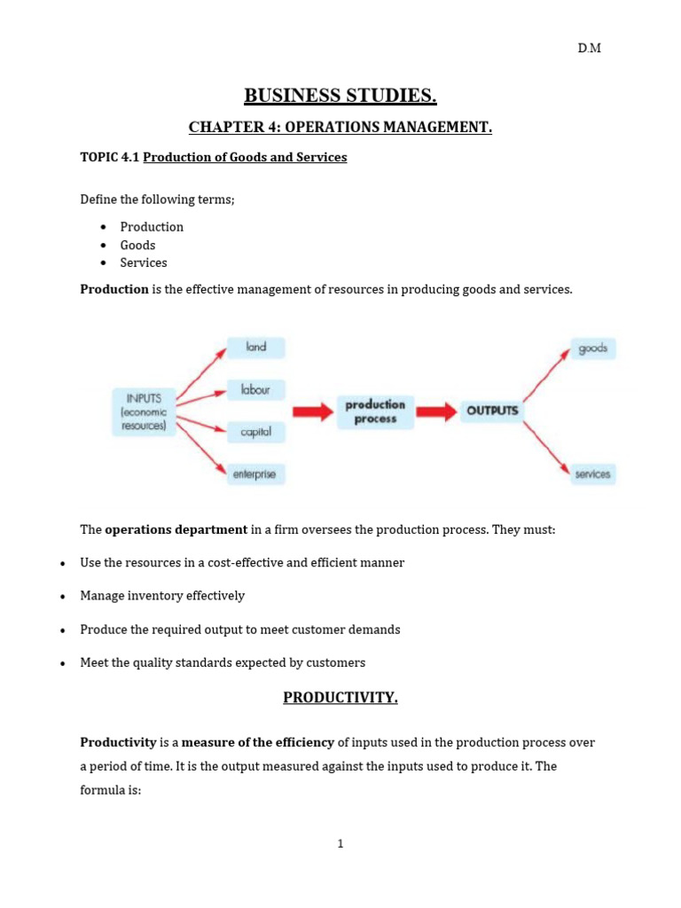 Chap 4 Operation management | PDF | Business Process | Production And ...