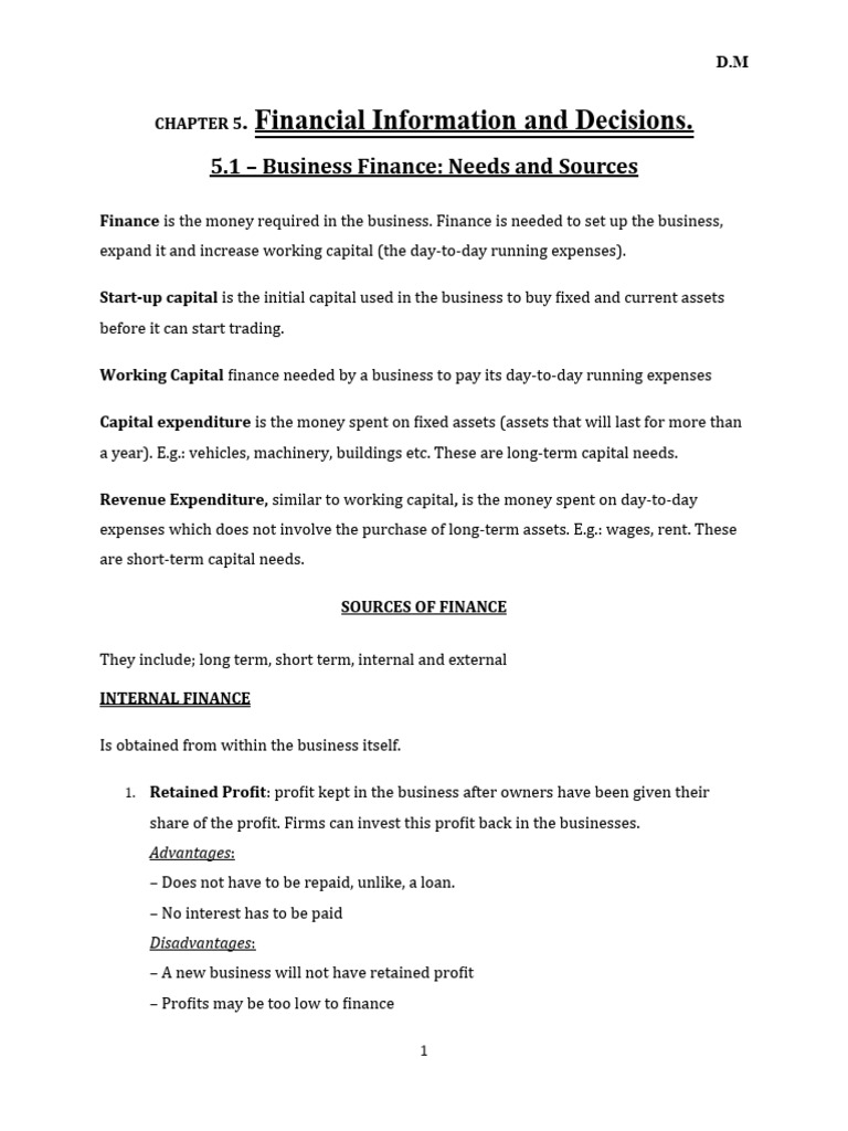 Chap 5 Financial Information and Decisions | PDF | Balance Sheet | Equity (Finance)