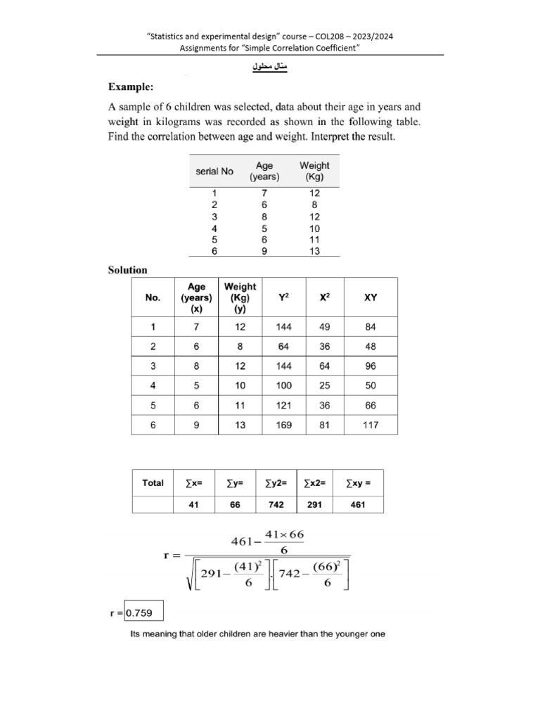 Correlation Assignment Pdf