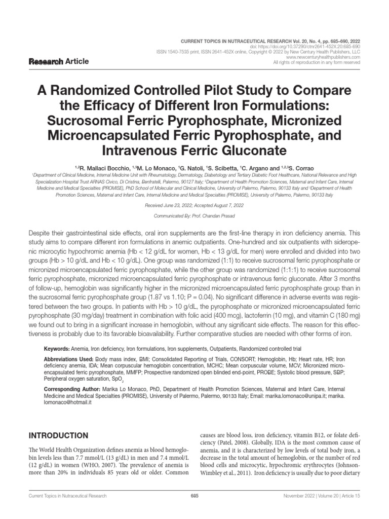 Bocchio Et Al 2022, A RCT Pilot Study To Compare Efficacy of Different ...