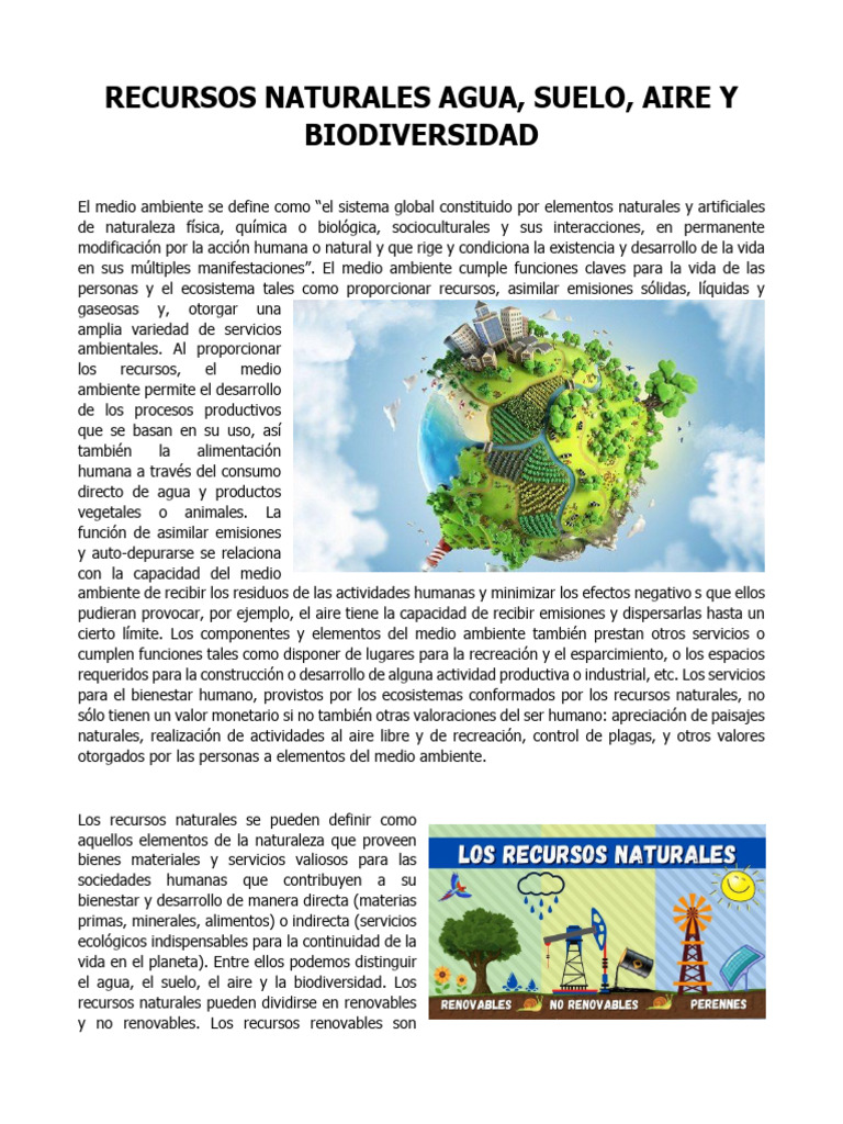 Recursos Naturales Agua-Suelo-Aire | PDF | Suelo | Agua