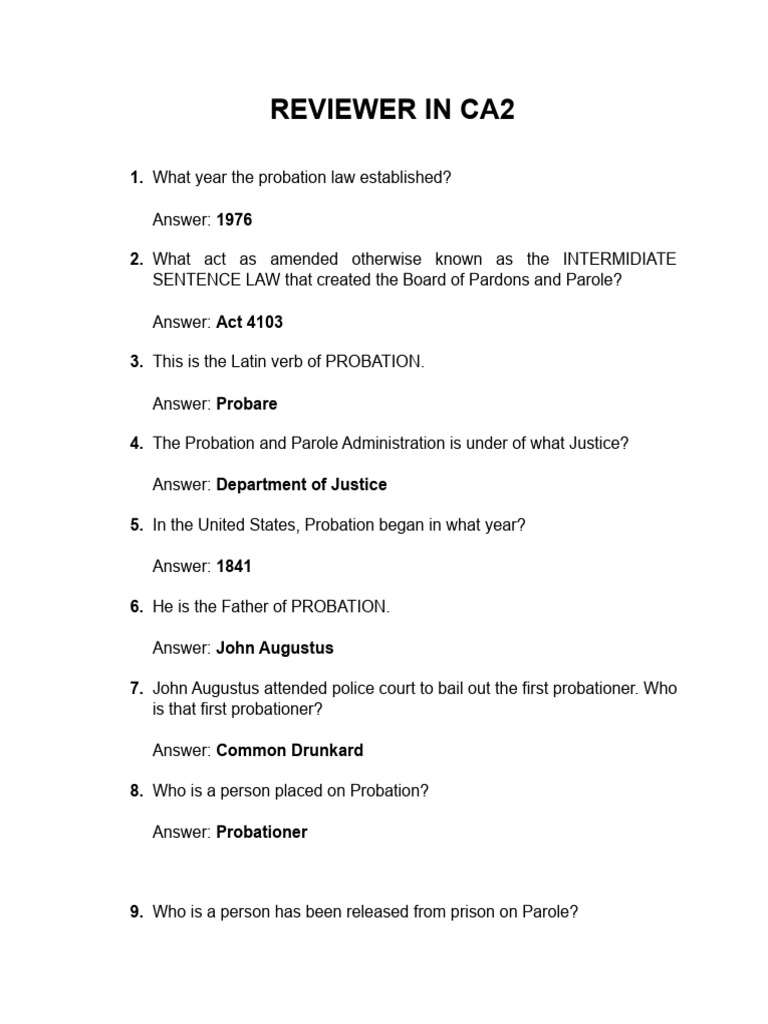Reviewer in Ca2 | PDF | Pardon | Probation