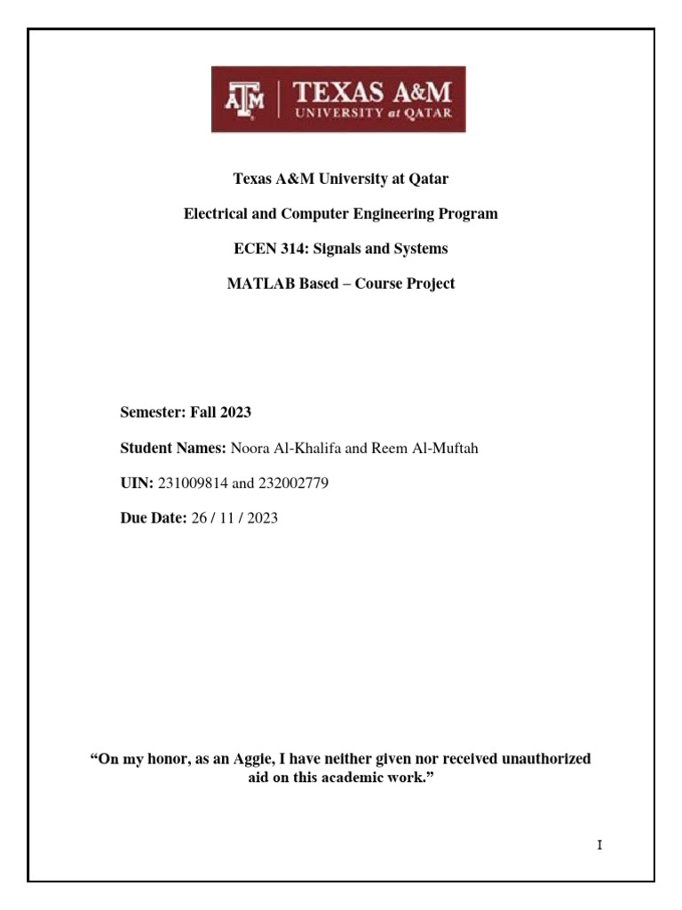 Ecen 314 Project Noora Reem | PDF | Equalization (Audio) | Filter ...