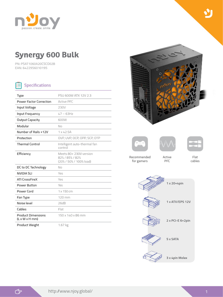 Synergy 600W PSU Technical Overview | PDF | Electronics | Computer ...