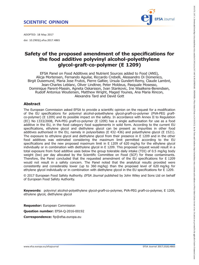 EFSA Journal - 2017 - Safety of The Proposed Amendment of The ...