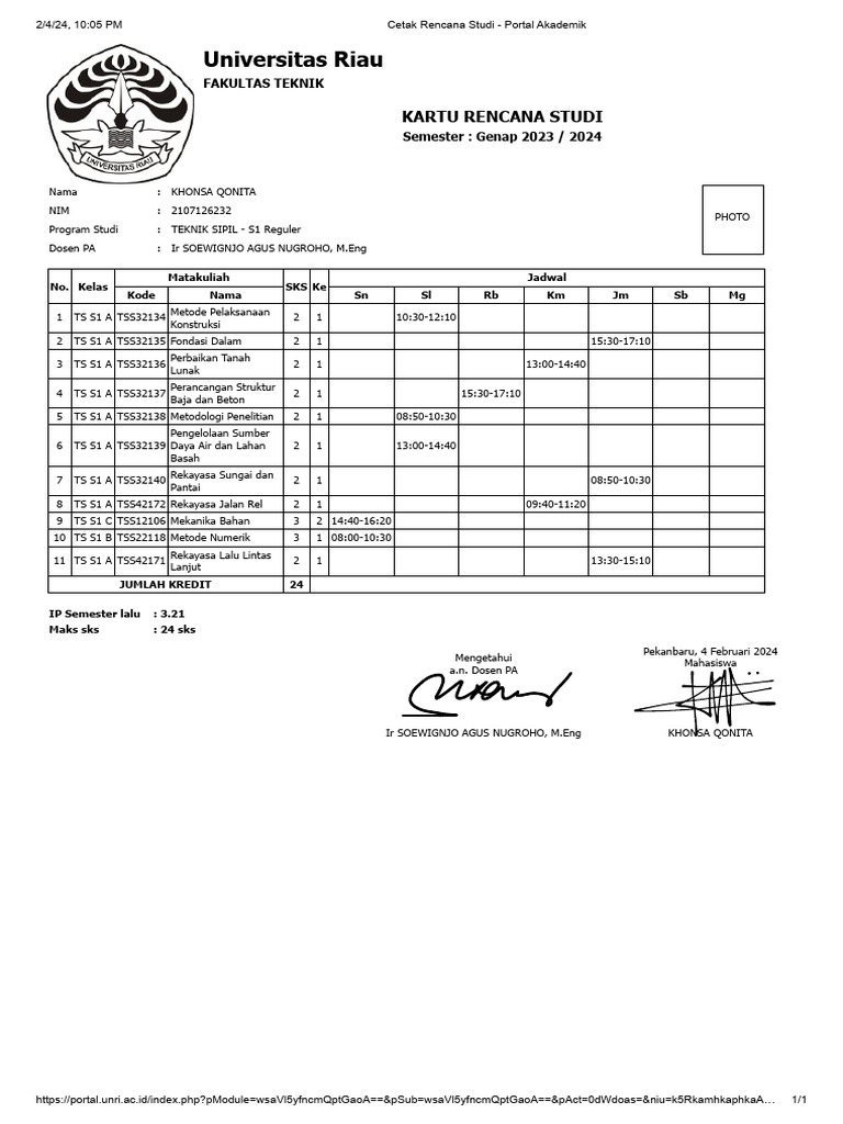 Revisi KRS Sem.6-Khonsa Qonita | PDF