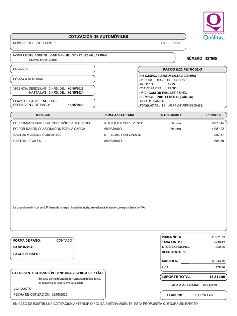 Cotizaci Ón de Automóviles | PDF | Vehículos | Vehículo de motor