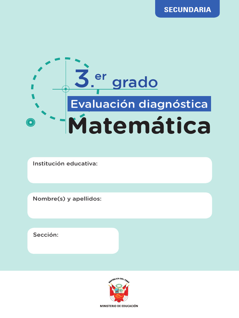 Evaluación Diagnóstica de Matemáticas 3.er Grado | PDF