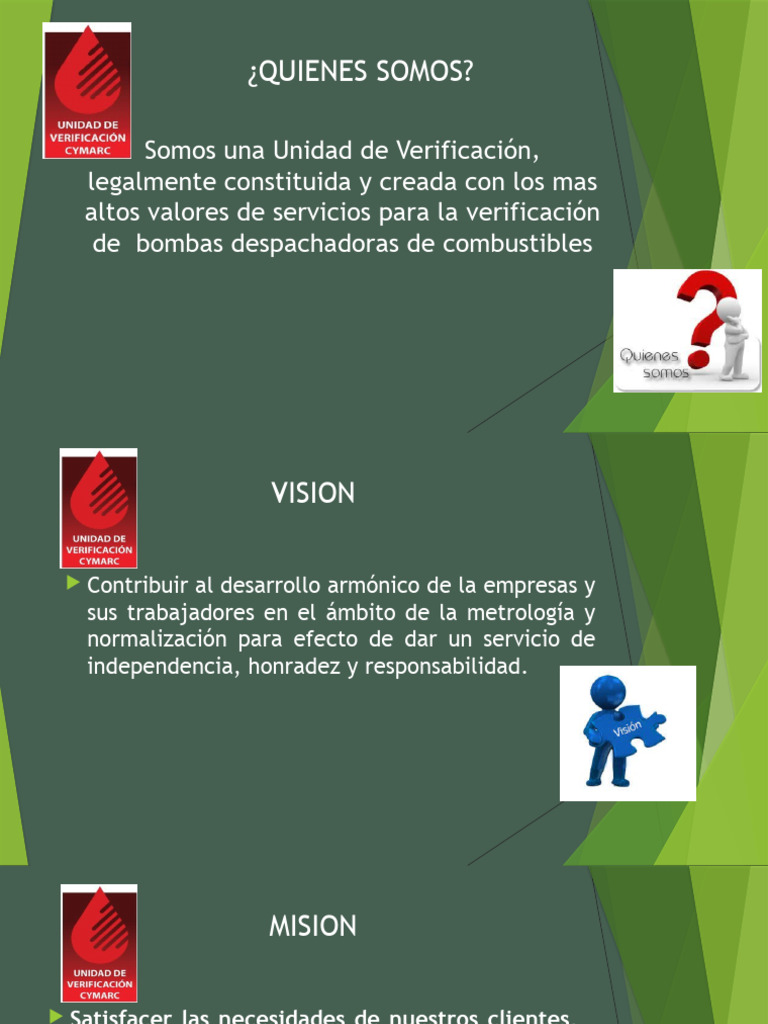 unidad de verificacion cymarc presentacion | PDF | Calidad (comercial ...
