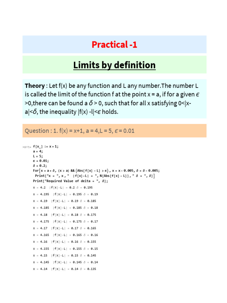 Calculus Limits for Students | PDF | Mathematical Analysis | Mathematical Objects