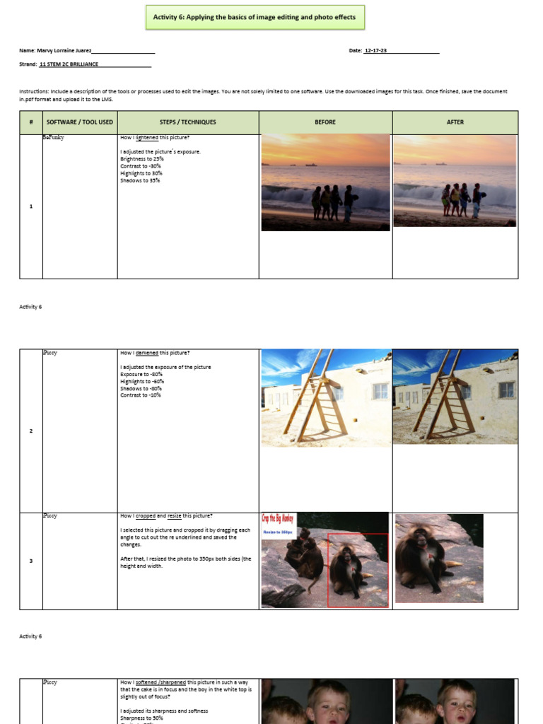 Image Manipulation Activity 20232 | PDF | Image Editing | Imaging