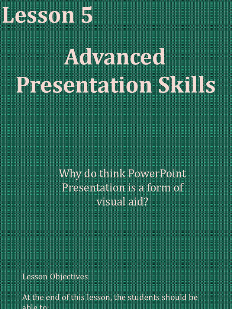 Lesson-5-Advanced-Presentation-Skills | PDF | Hyperlink | Microsoft Power Point