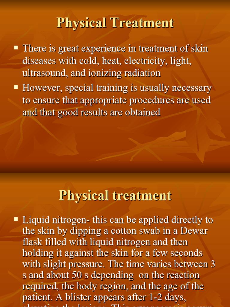 Physical Treatment - Dermatology | PDF | Ultraviolet | Medical Specialties