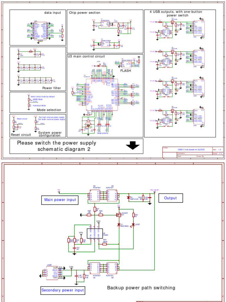 GL3520 USB 3.0 Hub Schematic | PDF