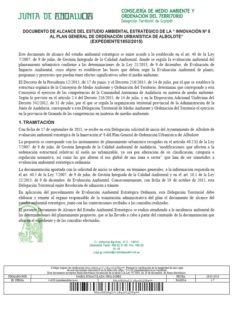 Documento de Alcance Albolote | PDF | Planificación urbana | Granada