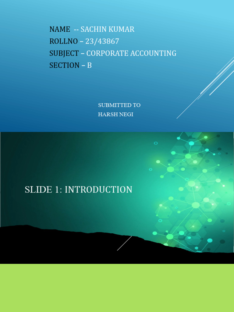 Name Rollno Subject Section: - Sachin Kumar - 23/43867 - Corporate ...