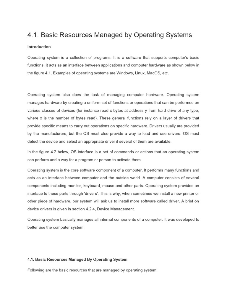 4.1. Basic Resources Managed by Operating Systems | Download Free PDF | Computer Data Storage ...