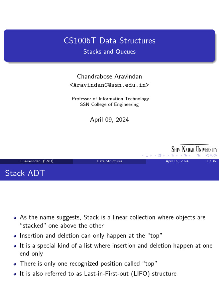 Stacks and Queues | PDF | Queue (Abstract Data Type) | Software Engineering