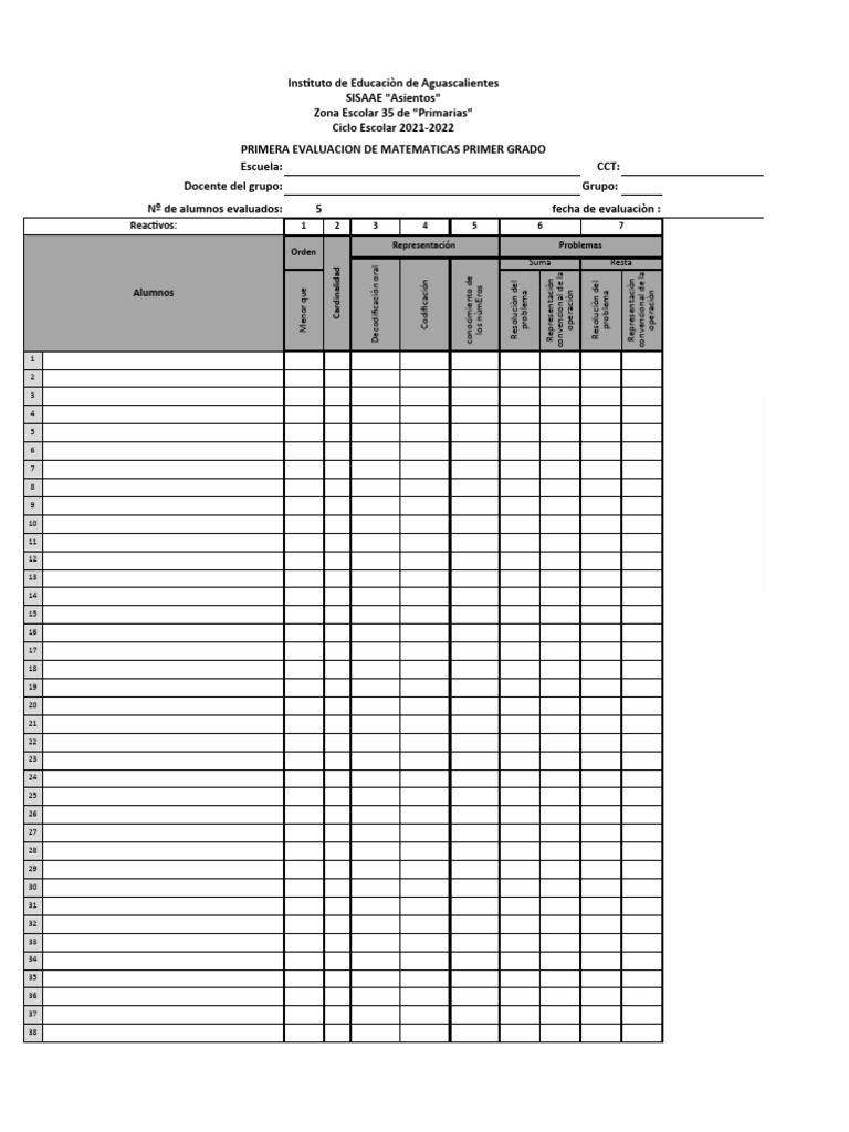 Evaluaciòn Matematicas Primer Grado Descargar Gratis Pdf Evaluación 5994
