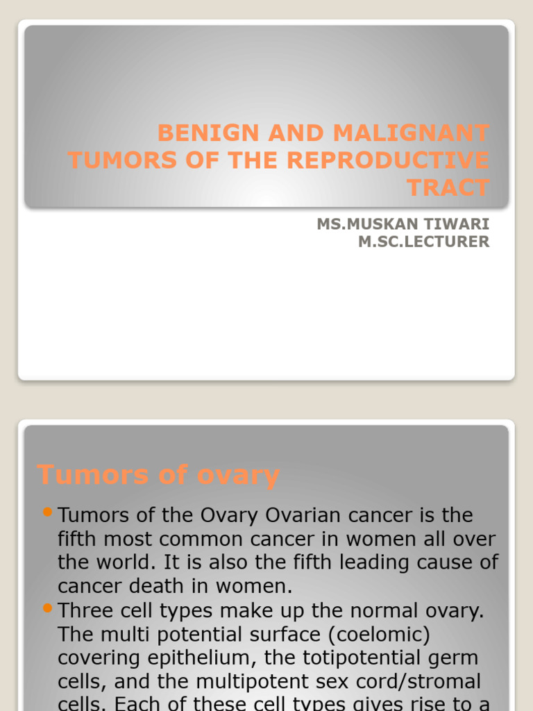 Ovarian and Reproductive Tract Tumors | PDF | Cervical Cancer | Ovarian ...
