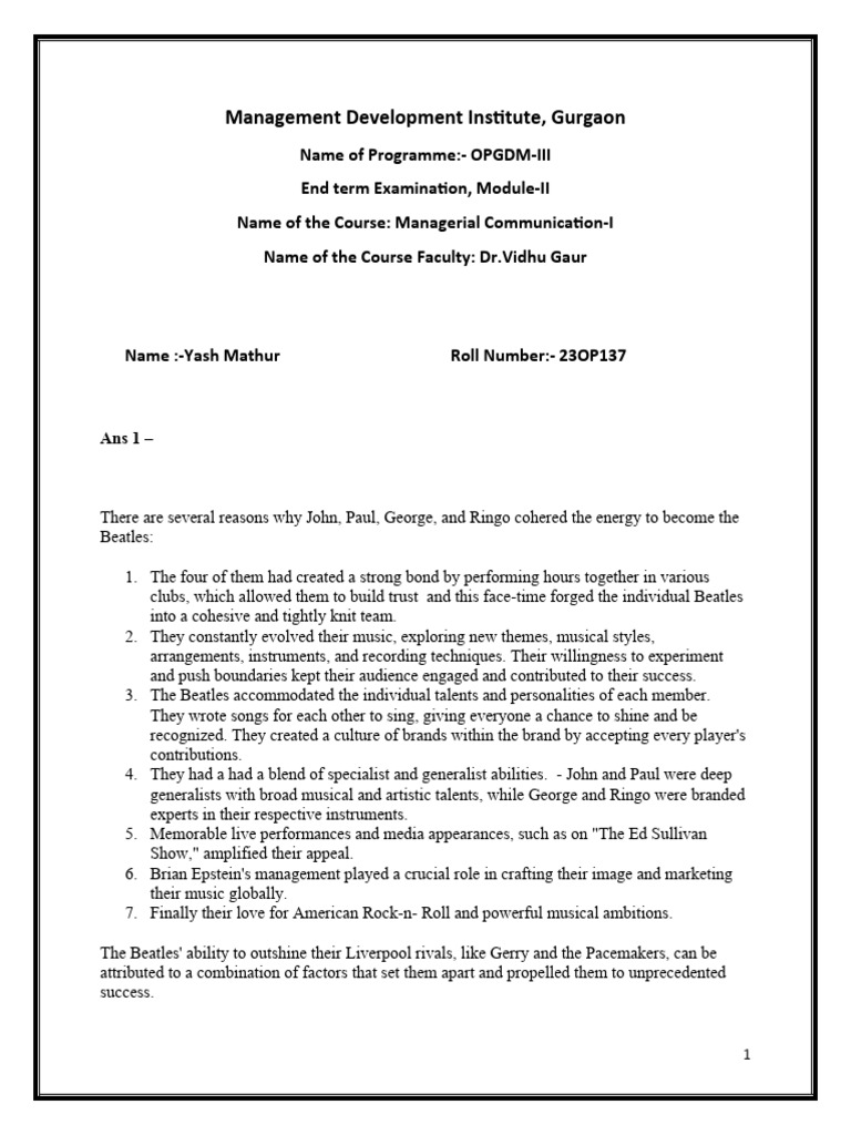 23OP0137 - Yash Mathur - 2023-24 - MC-1 | PDF | Public Speaking | The ...