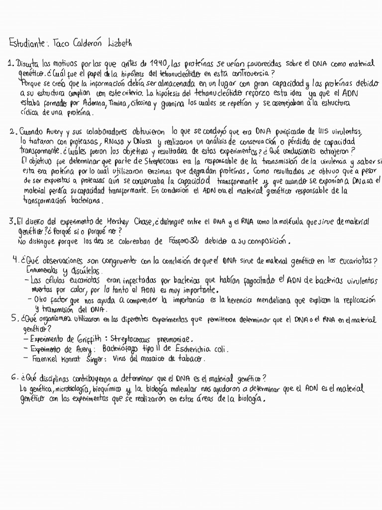 Cuestionario DNA Unsa | PDF