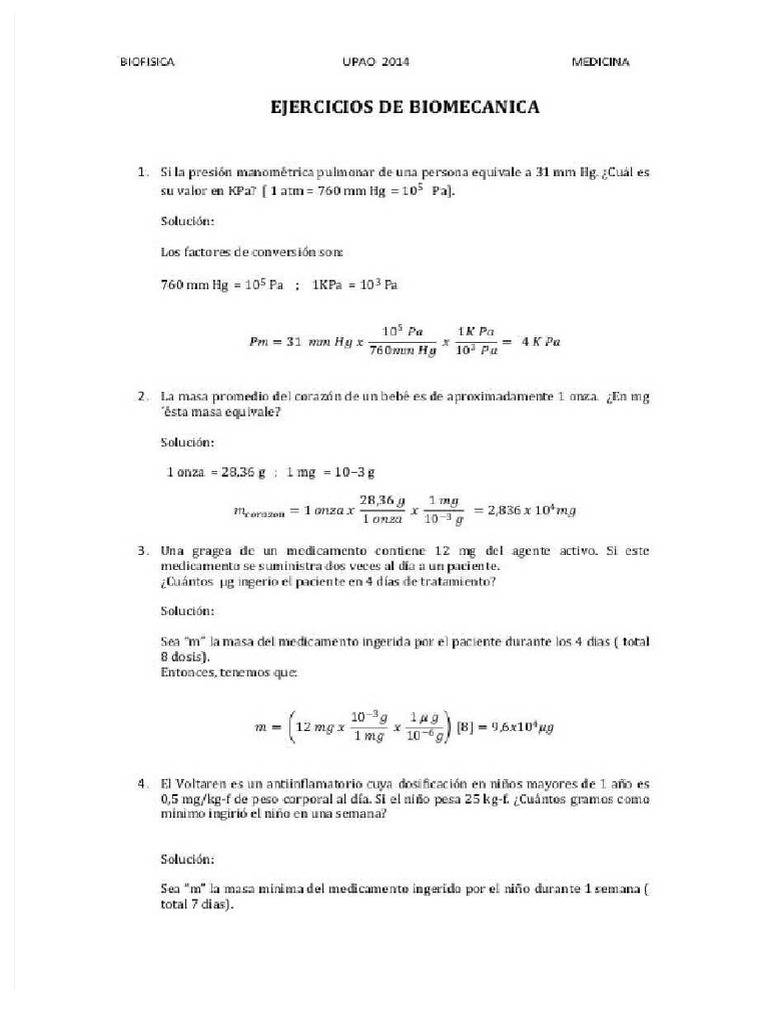 PDF Ejercicios de Biofisica Resueltospdf Compress | PDF