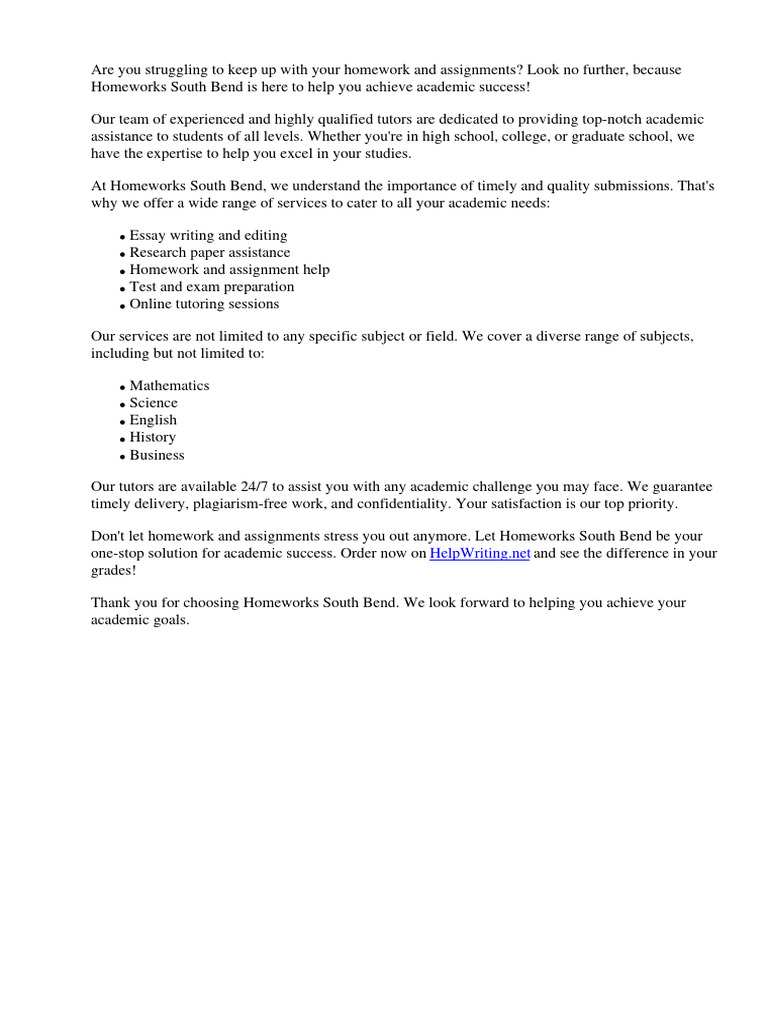 Homeworks South Bend - Your One-Stop Solution For Academic Success ...