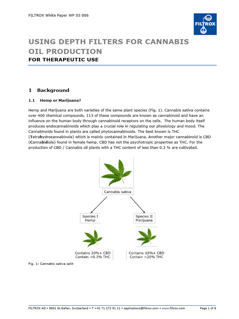 Using Depth Filters For Cannabis Oil Production 15.02.19 | PDF ...