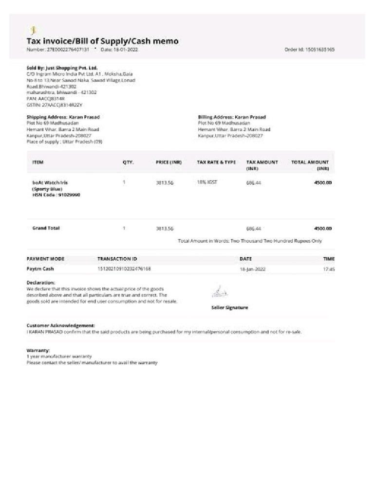 Boat Tax Invoice | PDF