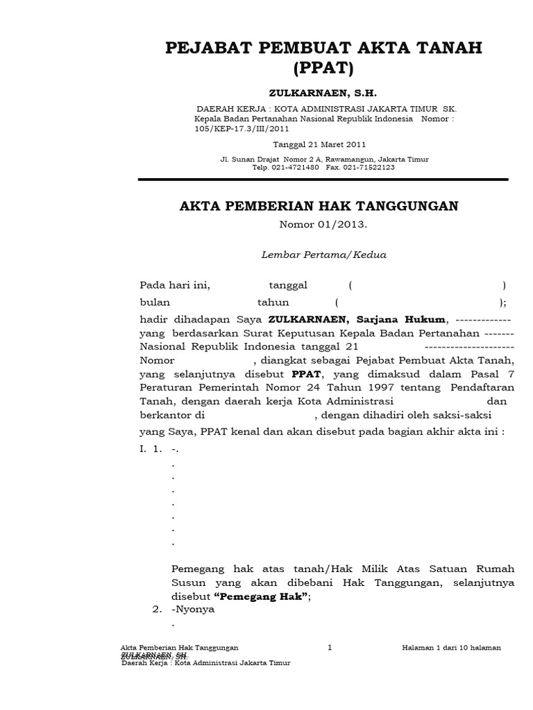 BLANKO AKTA APHT. Copy 2 | PDF