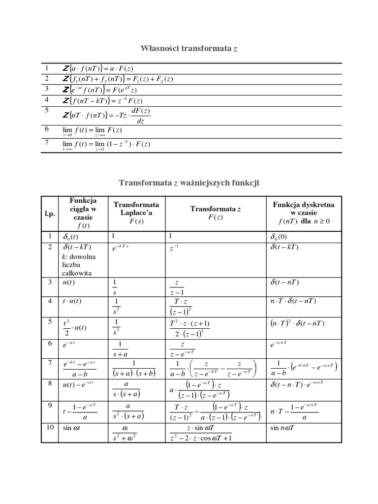 Transformata z | PDF