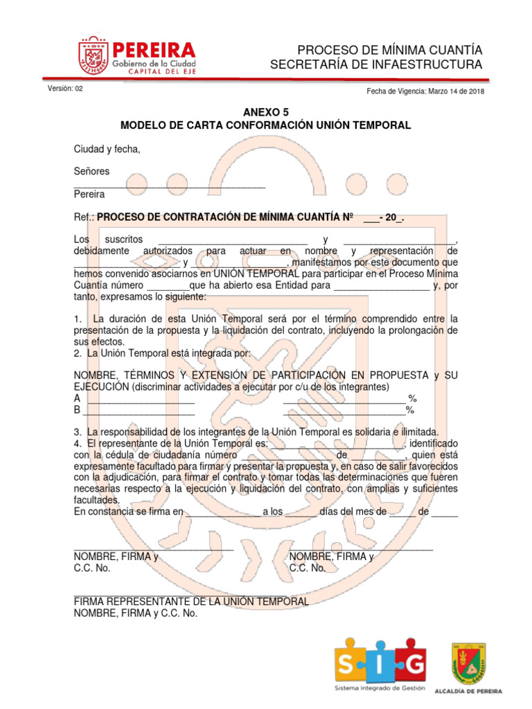 Anexo 5 Union Temporal | PDF | Gobierno