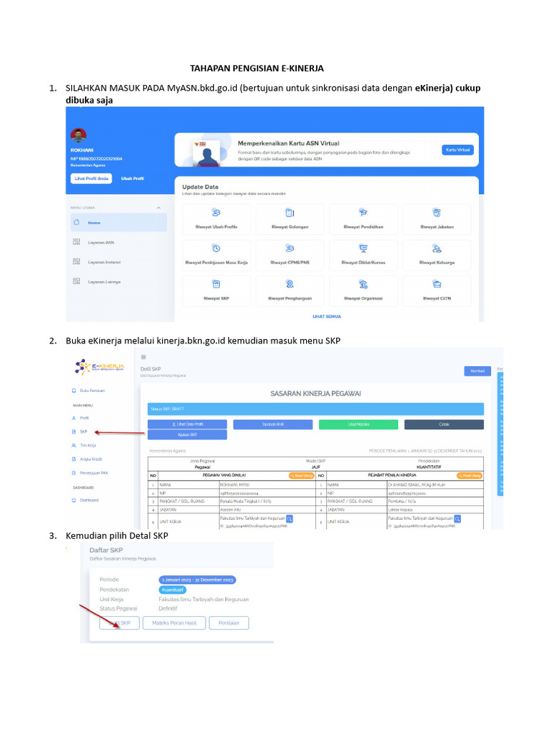 Tahapan Pengisian E Kinerja Pdf