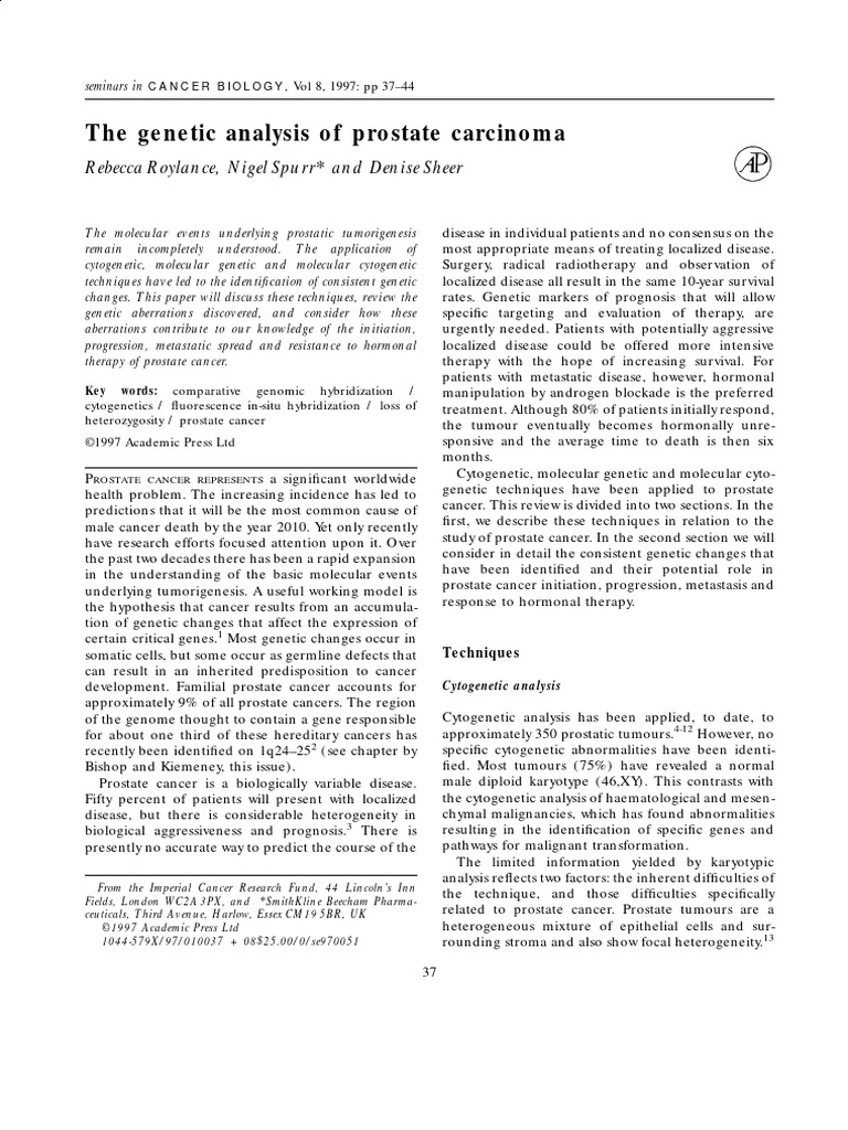 Roylance 1997 | PDF | Pten (Gene) | Cytogenetics