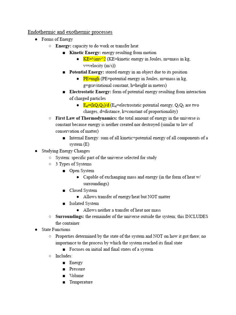 AP Chem Unit 6 Notes | PDF | Heat | Temperature